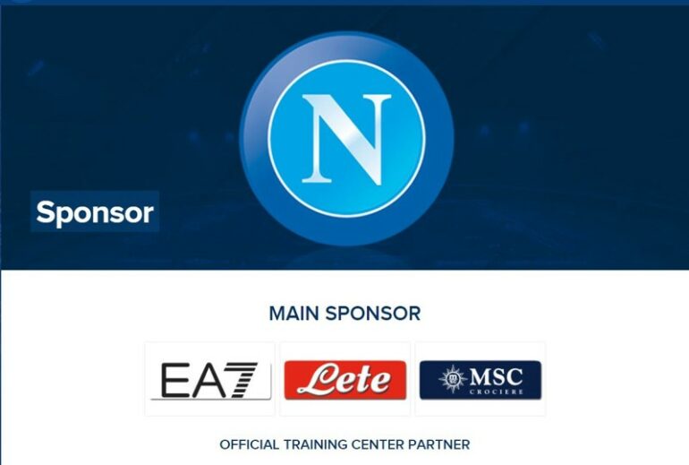 Armani Ea7 sponsor del Napoli: compare il logo sul sito ufficiale