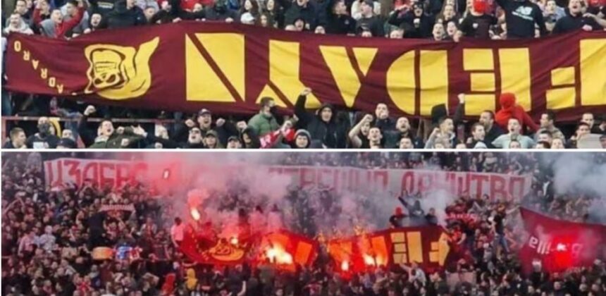 I tifosi della Stella Rossa deridono quelli della Roma: espongono lo ...